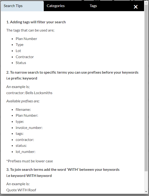 Advanced Document Searching – Portal Support